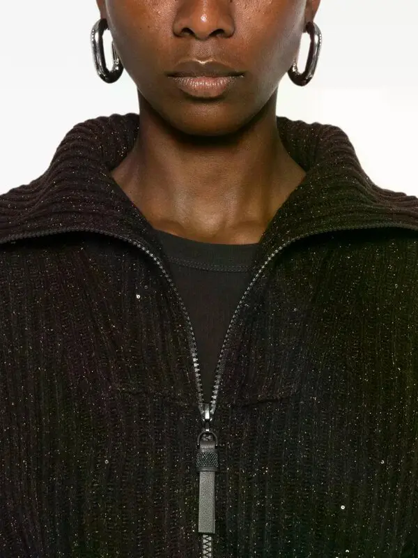Brunello Cucinelli Sequin-embellished Ribbed Cardigan