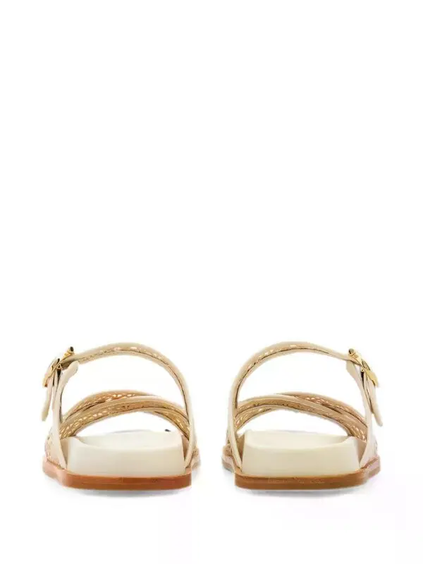 FERRAGAMO Gancini Buckle Crossover Slides