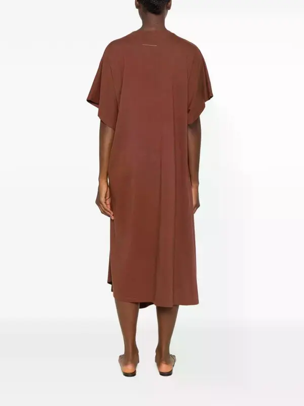 MAISON MARGIELA Draped Logo Patch Midi Dress