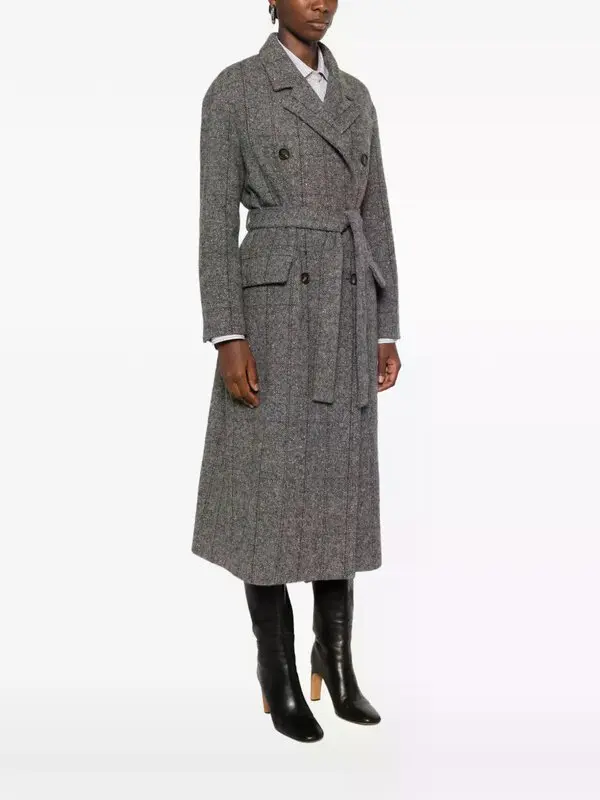 Brunello Cucinelli Checked Double-breasted Coat