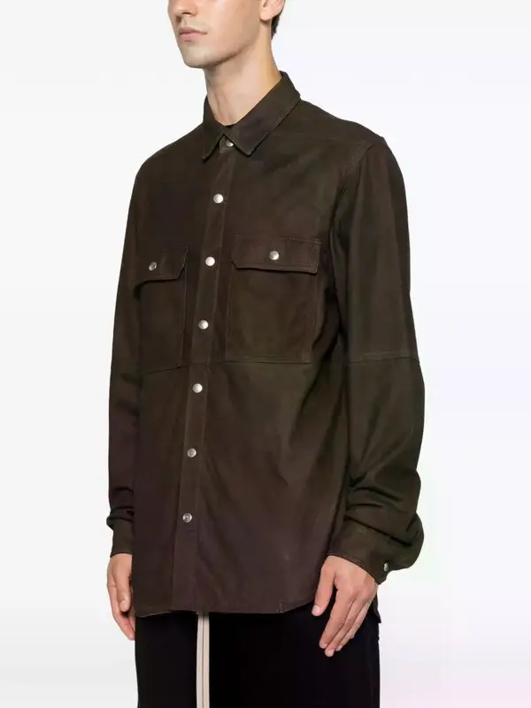 Rick Owens Leather Press-stud Shirt