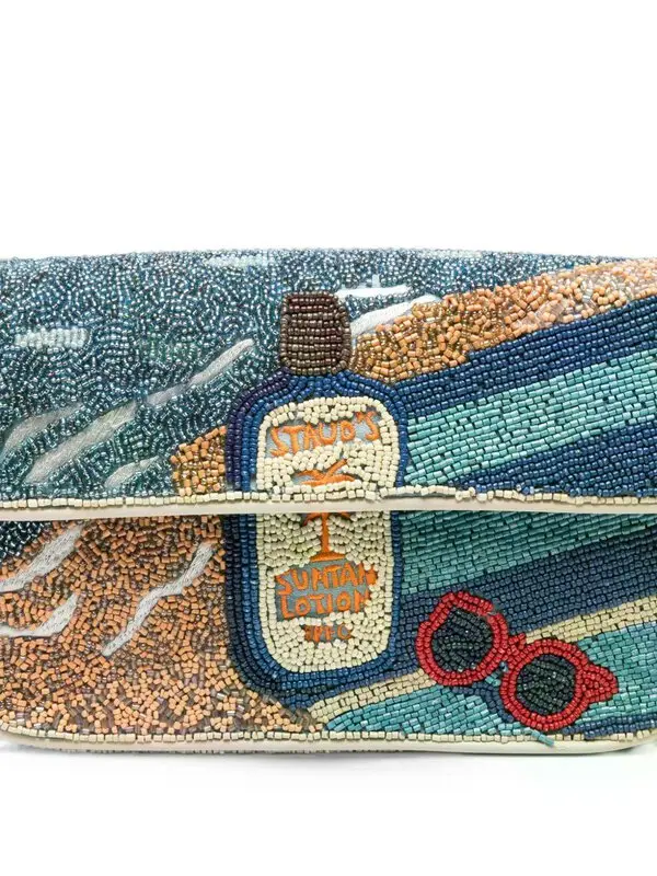 Staud Bead-embellished Tommy Shoulder Bag - Blue