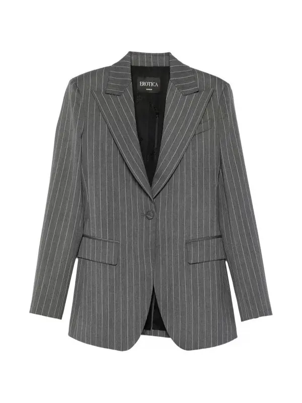 DONDUP Pinstripe Pattern Peaked Lapels Blazer