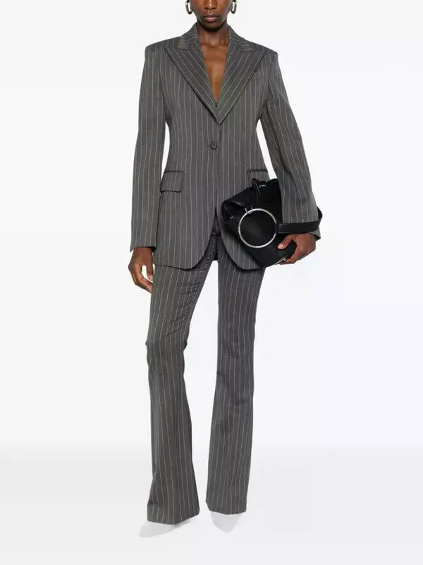 DONDUP Pinstripe Pattern Peaked Lapels Blazer