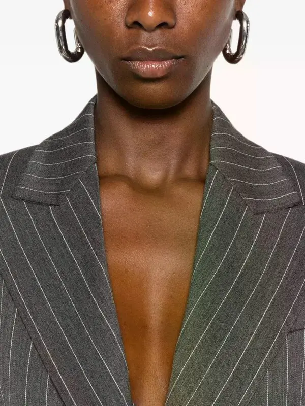 DONDUP Pinstripe Pattern Peaked Lapels Blazer