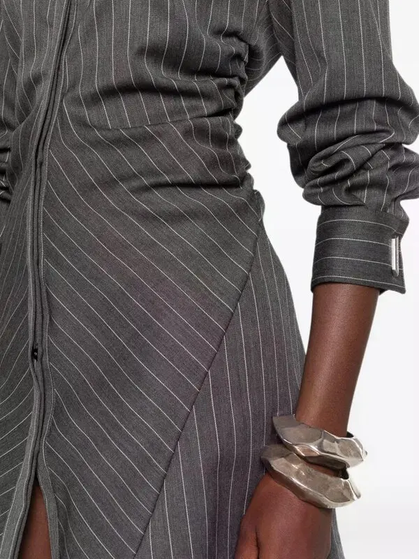 DONDUP Pinstripe Ruched Mini Dress