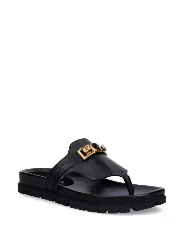 Guess Farron Leather Logo Plaque Sandals