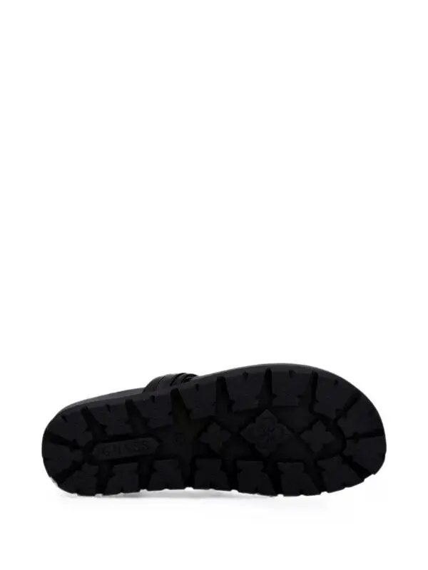 Guess Farron Leather Logo Plaque Sandals