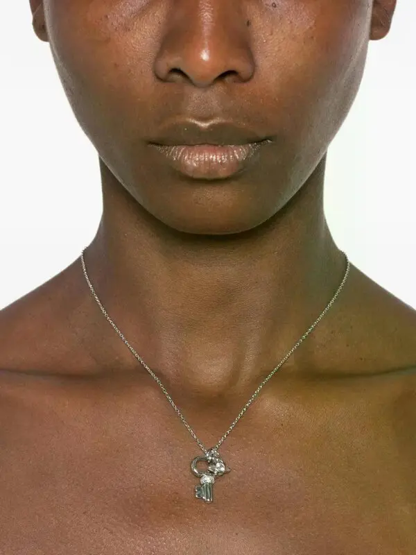 VIVIENNE WESTWOOD Baya Pendant Necklace With Crystal Embellishments - Silver