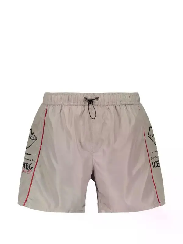 Iceberg Logo-print Swim Shorts With Contrast Piping