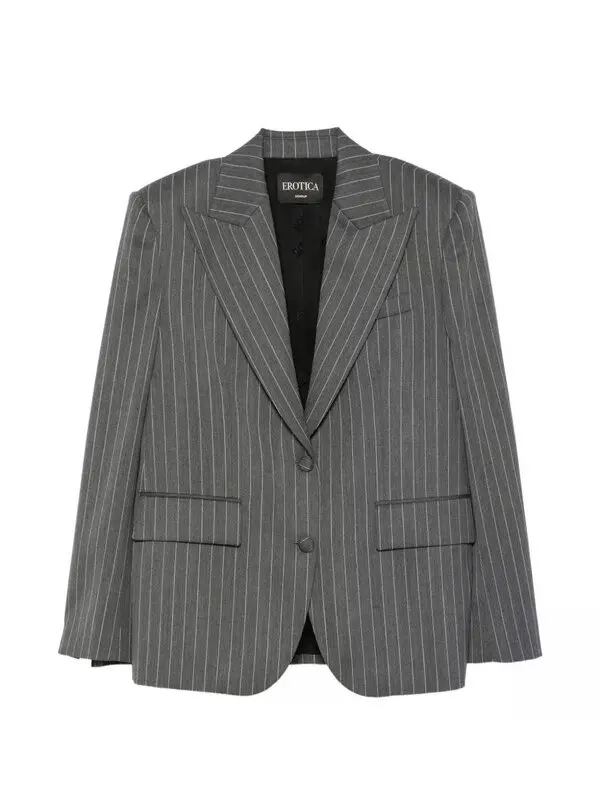 DONDUP Pinstripe Peak Lapel Blazer