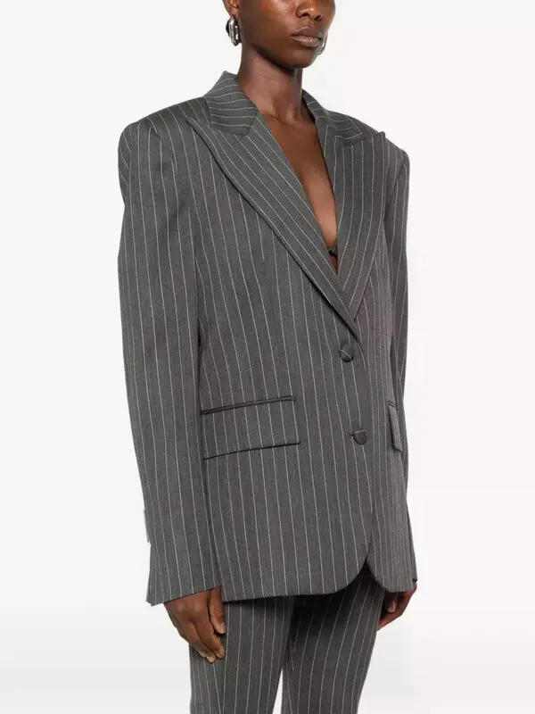 DONDUP Pinstripe Peak Lapel Blazer
