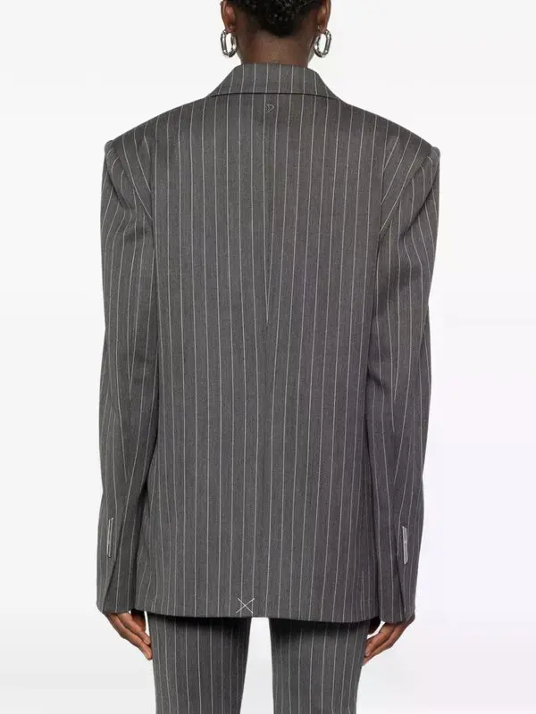 DONDUP Pinstripe Peak Lapel Blazer