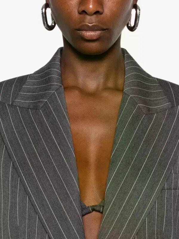 DONDUP Pinstripe Peak Lapel Blazer