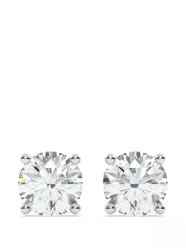 DIAMOND ESSENTIALS Laboratory-grown Diamond Solitaire Earrings - Silver
