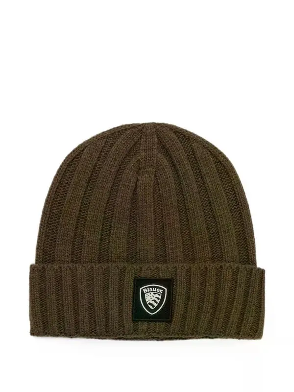 BLAUER. Cutter Logo-patch Beanie Hat - Brown