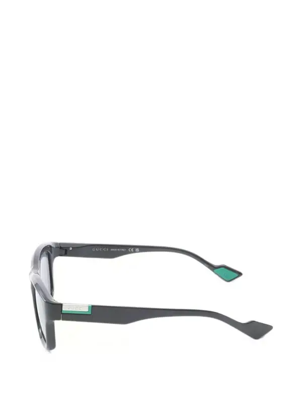 Gucci Logo Plaque Square-frame Sunglasses - Black