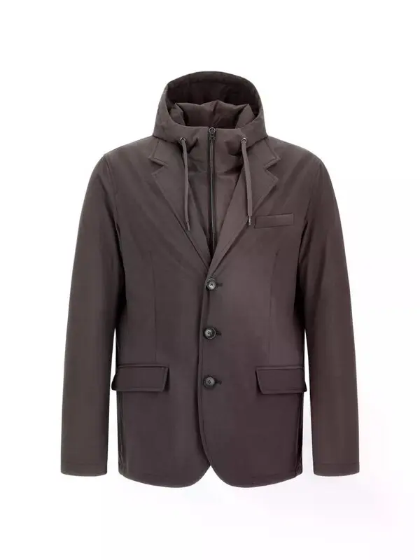 Herno Hooded Melange-effect Blazer