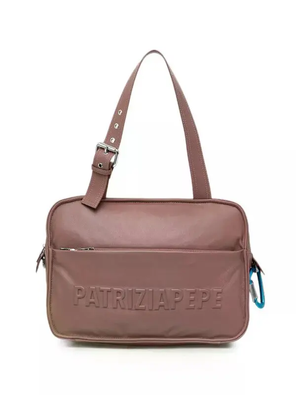 Patrizia Pepe Embossed Logo Leather Tote Bag