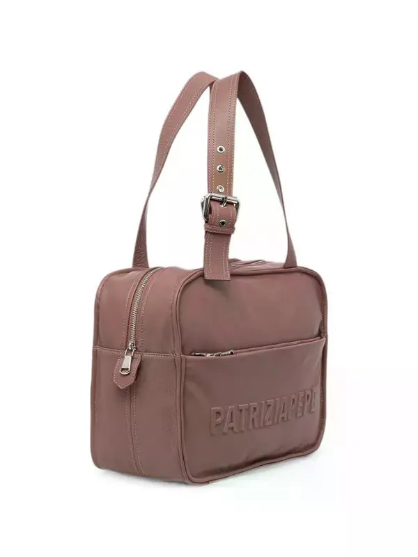 Patrizia Pepe Embossed Logo Leather Tote Bag