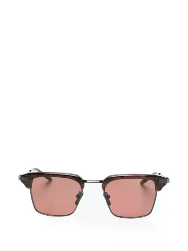 AKONI Euclid Square-frame Sunglasses - Brown