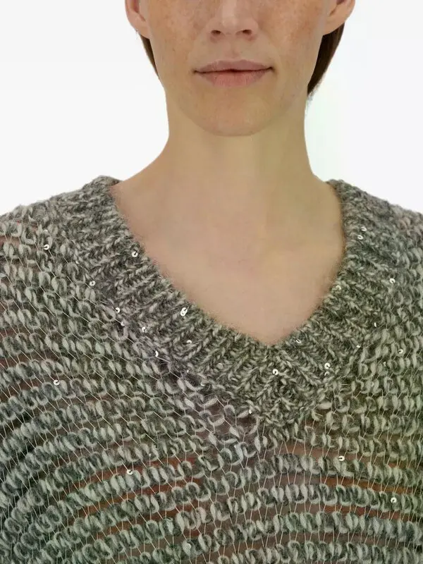 Herno Sequin Embellished V-neck Vest