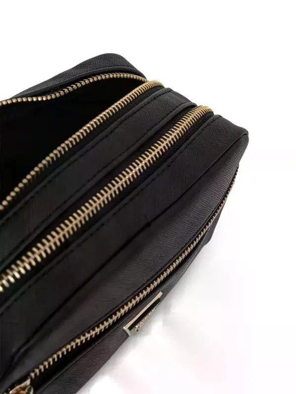 Guess Logo Plaque Textured Makeup Bag