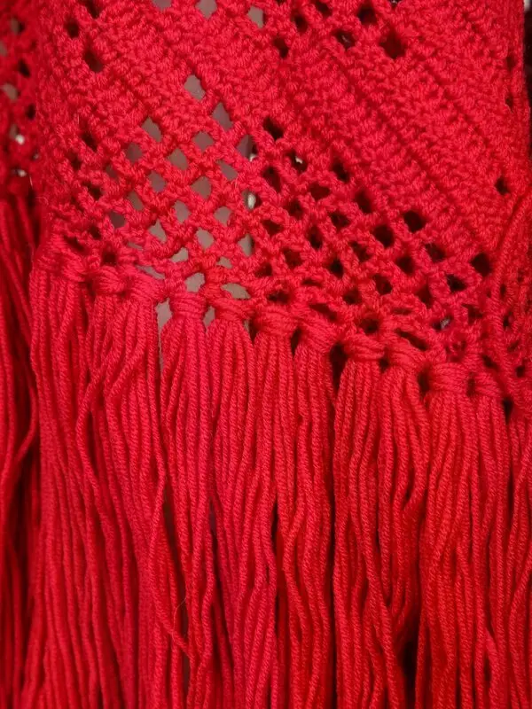CHIARA IS Crochet-knit Fringed Shawl