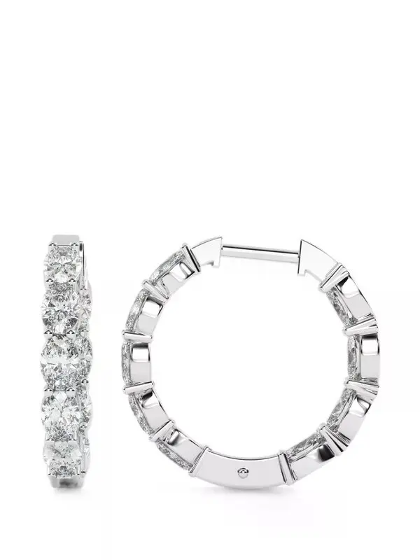 Diamond Essentials 14k White Gold Hoop Earrings