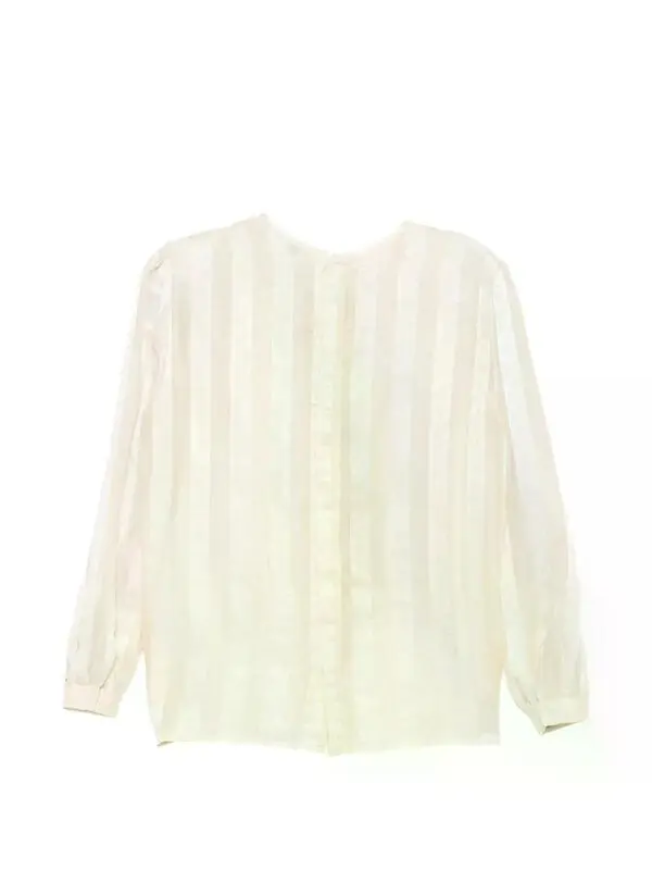 Valentino Garavani 1980s Striped Lace-panel Blouse