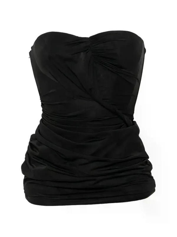 Blumarine Strapless Draped Mini Dress