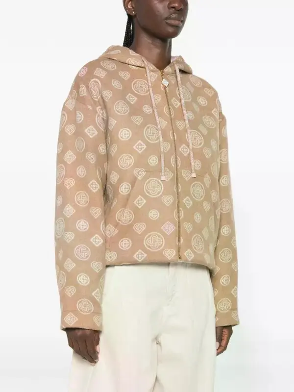 Casablanca Hooded Jacket With Monogram Print