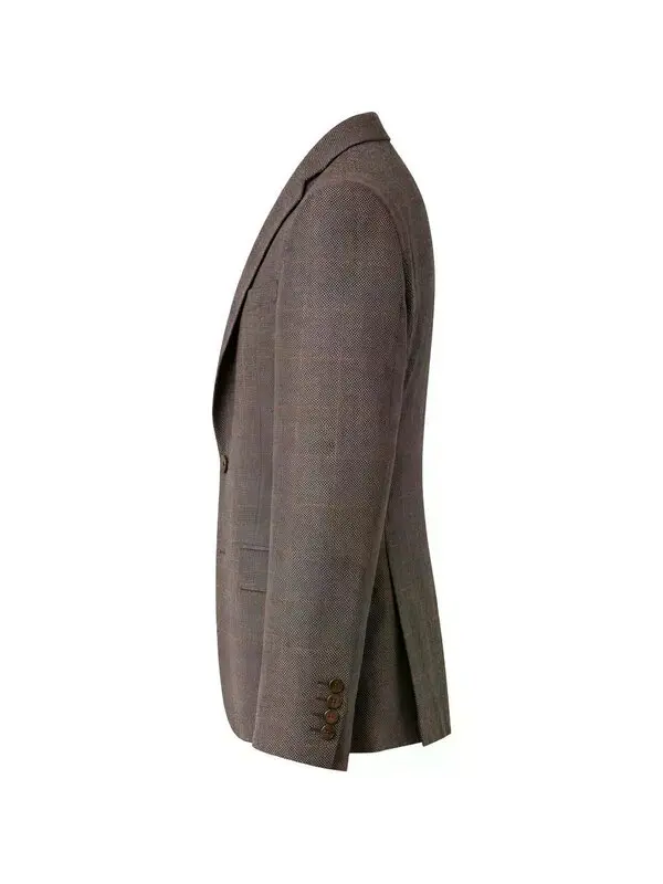 Pal Zileri Check-pattern Notched-lapel Jacket - Brown
