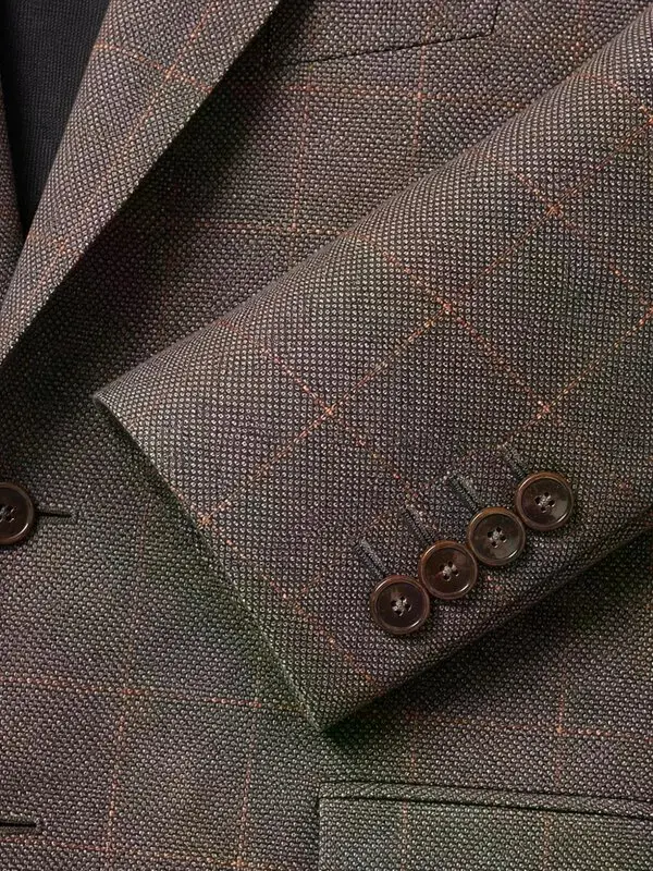 Pal Zileri Check-pattern Notched-lapel Jacket - Brown