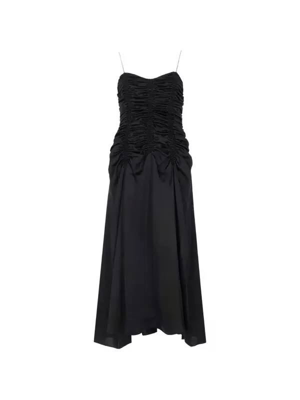 Khaite Maxi Raina Ruched Silk Dress