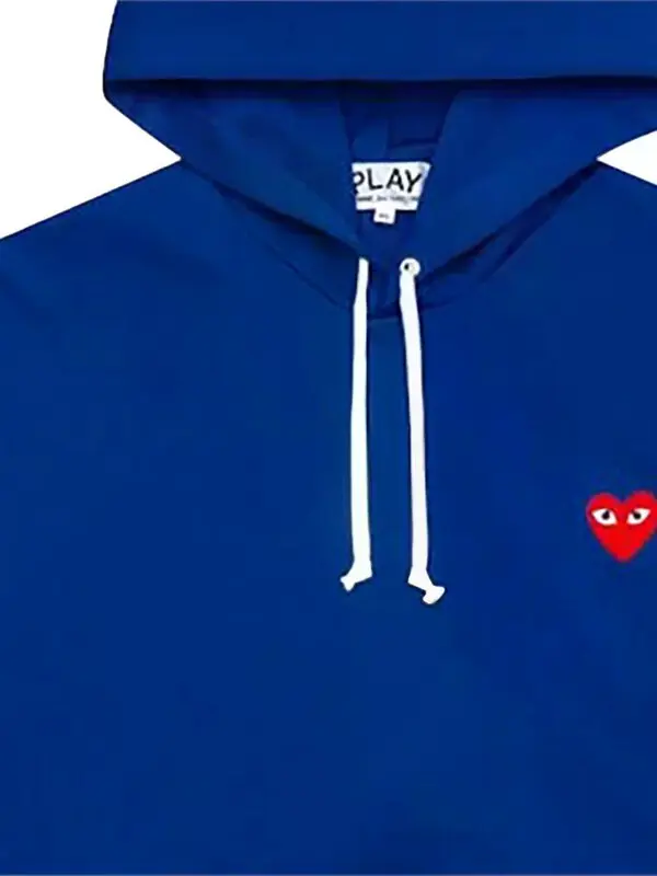 Play Comme Des Garcon Heart Patch Hoodie - Blue