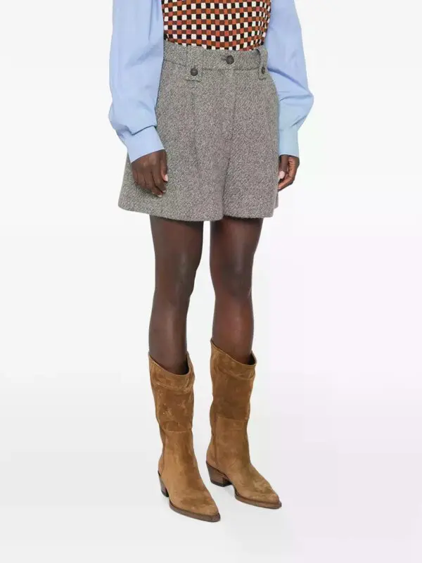 GOLDEN GOOSE Tweed Effect Pleated Shorts