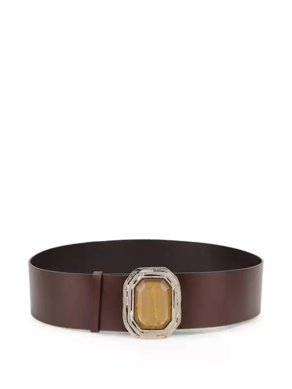 Alberta Ferretti Embellished-buckle Leather Belt