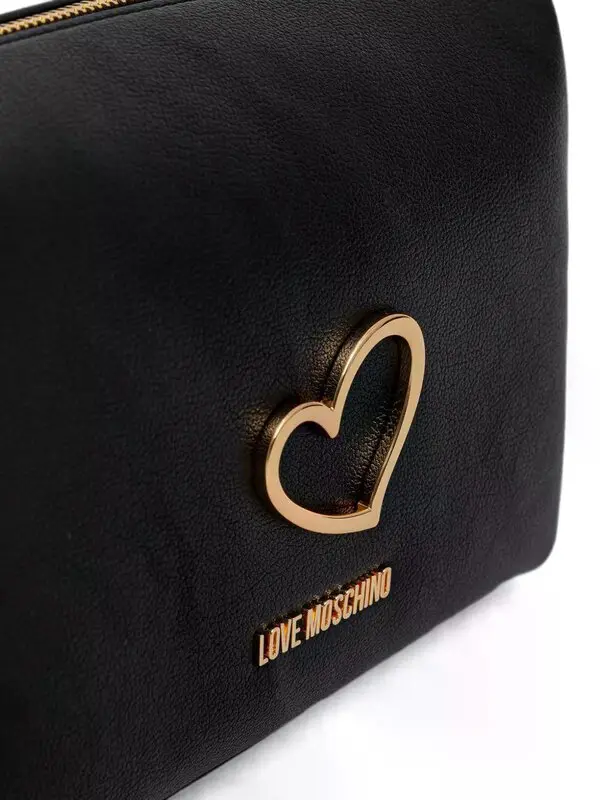 Moschino Heart-plaque Make-up Bag - Black