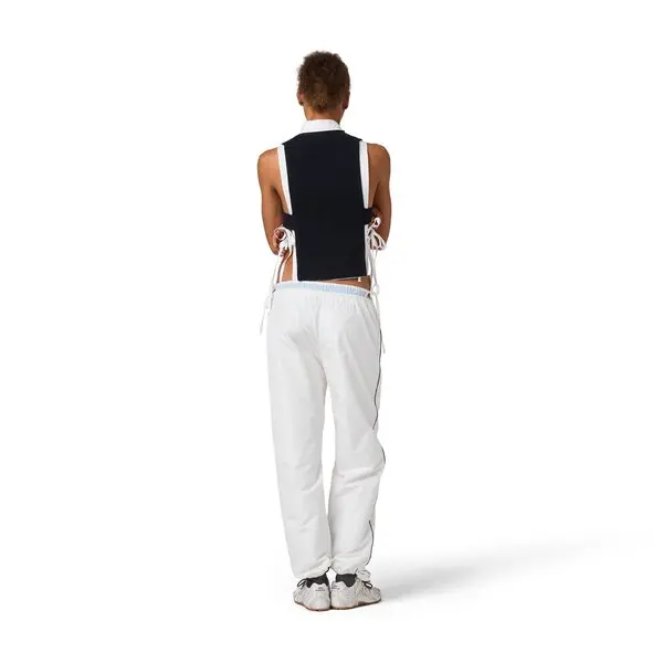 Miu Miu Technical Poplin Joggers With Embroidered Logo