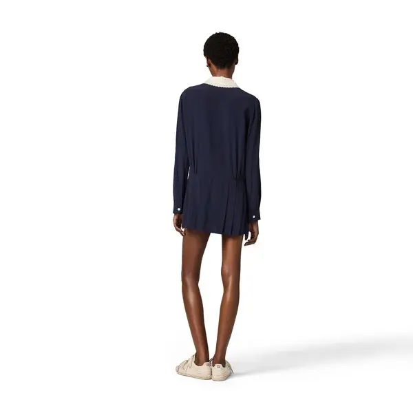 Miu Miu Marocain Mini-dress With Embroidered Collar