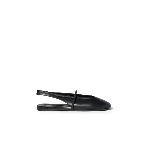 Miu Miu Leather Slingback Ballerinas