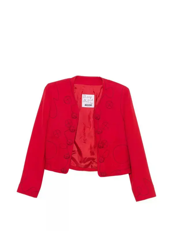 Moschino Embroidered Button-up Jacket