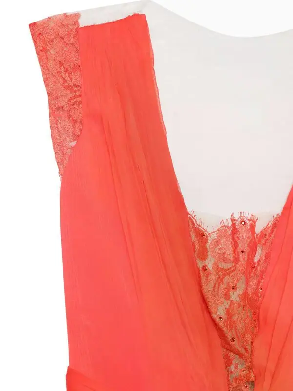 RHEA COSTA Lace-trim Maxi Dress