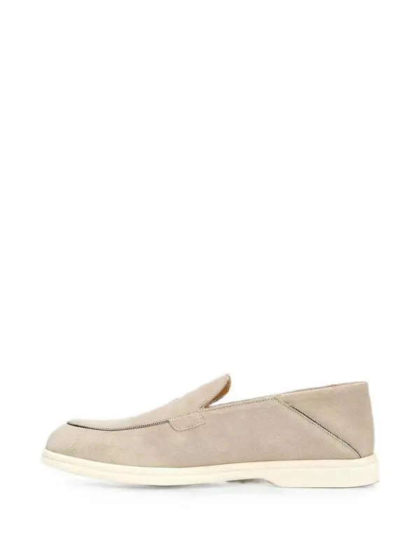 DOUCAL'S Suede Loafers With Ball Chain Trim