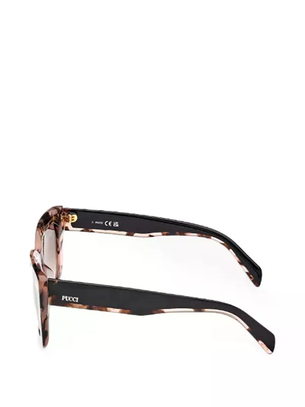 Emilio Pucci Tortoiseshell Effect Square Frame Sunglasses