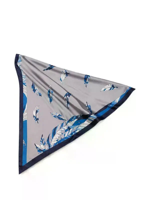 LANCEL Feather-print Scarf - Grey