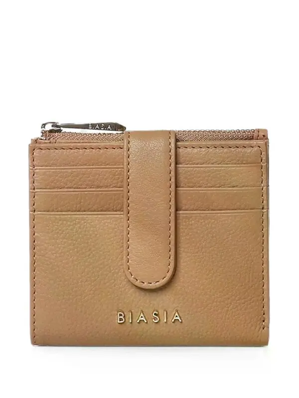 BIASIA Logo-plaque Pebbled Wallet - Neutrals