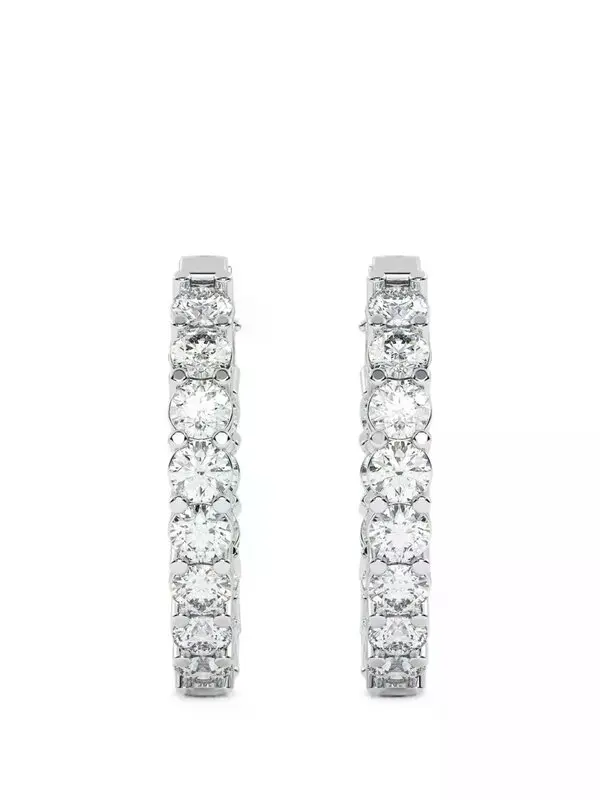Diamond Essentials Laboratory-grown Diamond Hoop Earrings - Silver