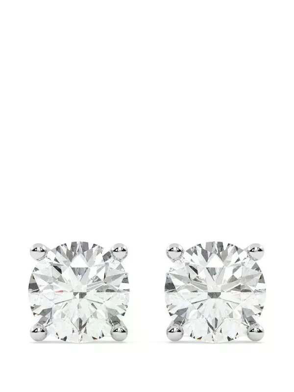 Diamond Essentials Diamond Stud Earrings In White Gold - Silver